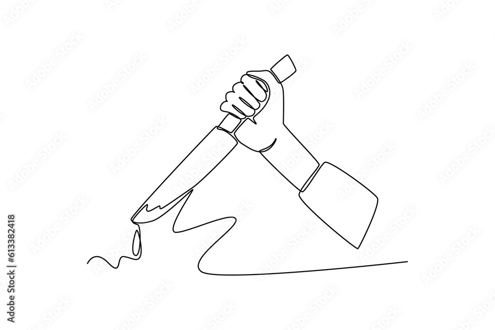Continuous one line drawing criminal activity concept. Single line draw ...