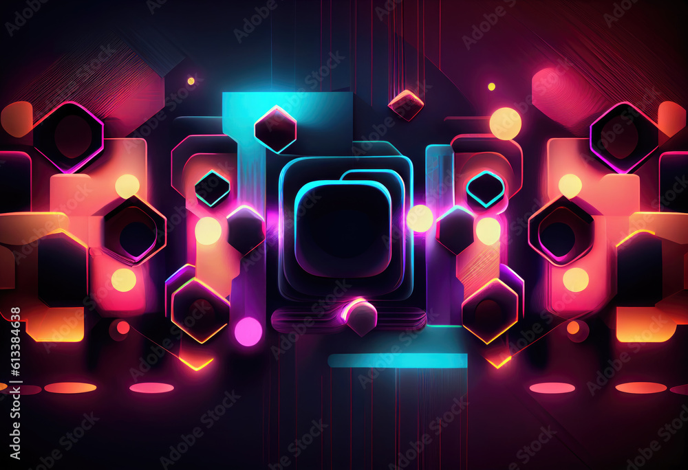 Vibrant Illumination: Neon light abstract with illuminated lighting ...