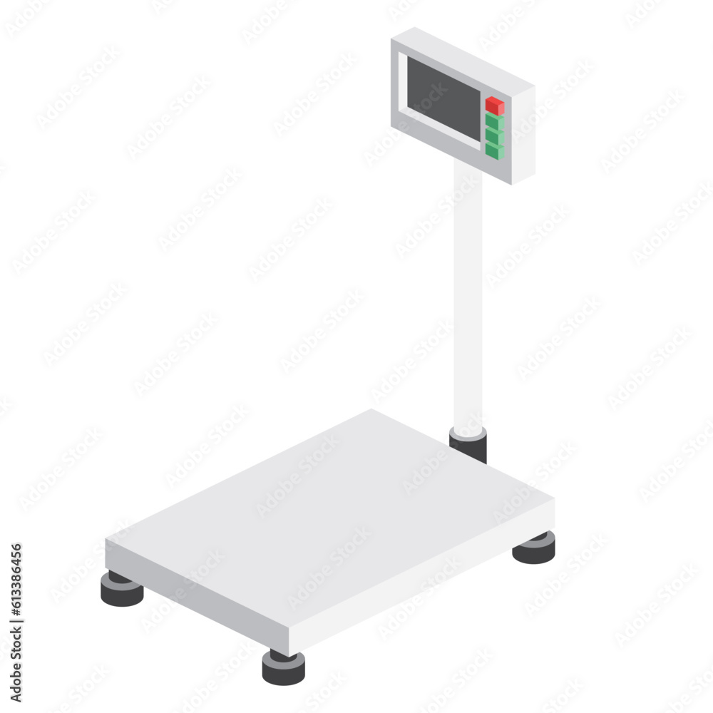Isometric Scales for Weighing Objects and Goods. Object Isolated on ...