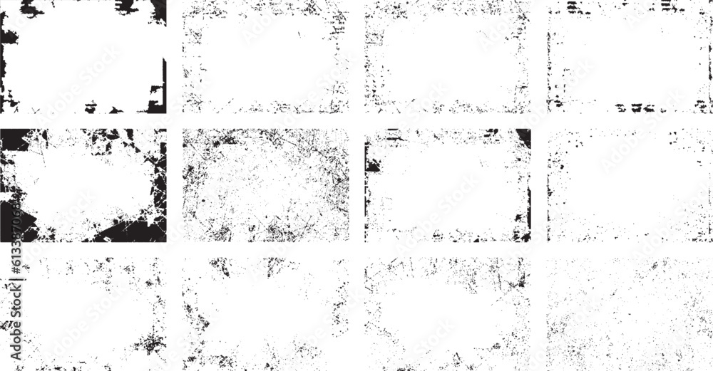 Overlay textures set stamp with grunge effect. Old damage Dirty grainy ...