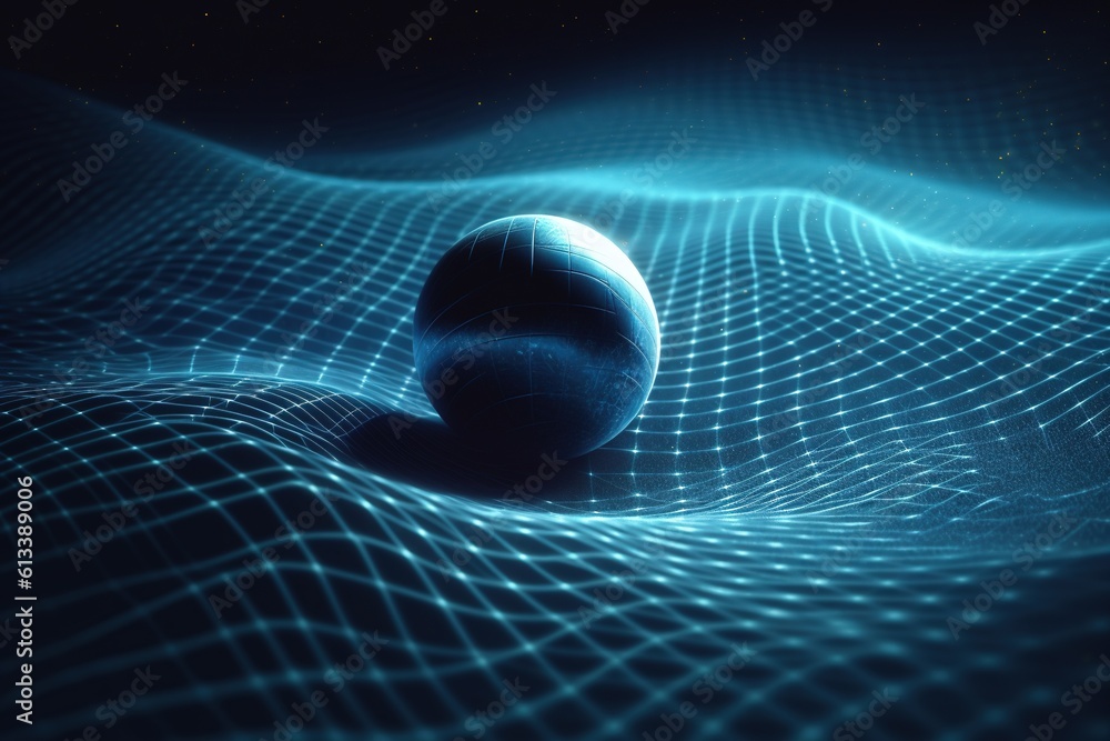 Gravity planet earth, gravitational waves concept. Physical and ...