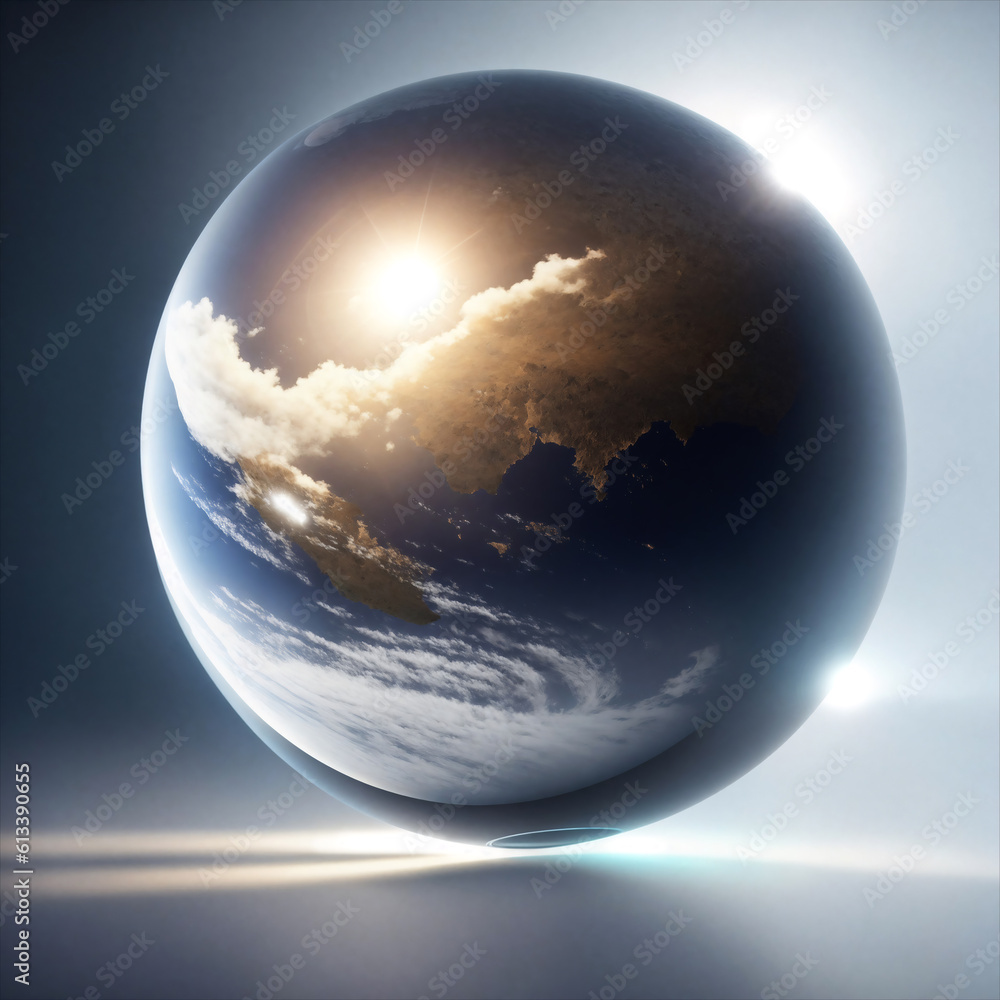 planet earth glass ball sphere background created with Generative AI ...