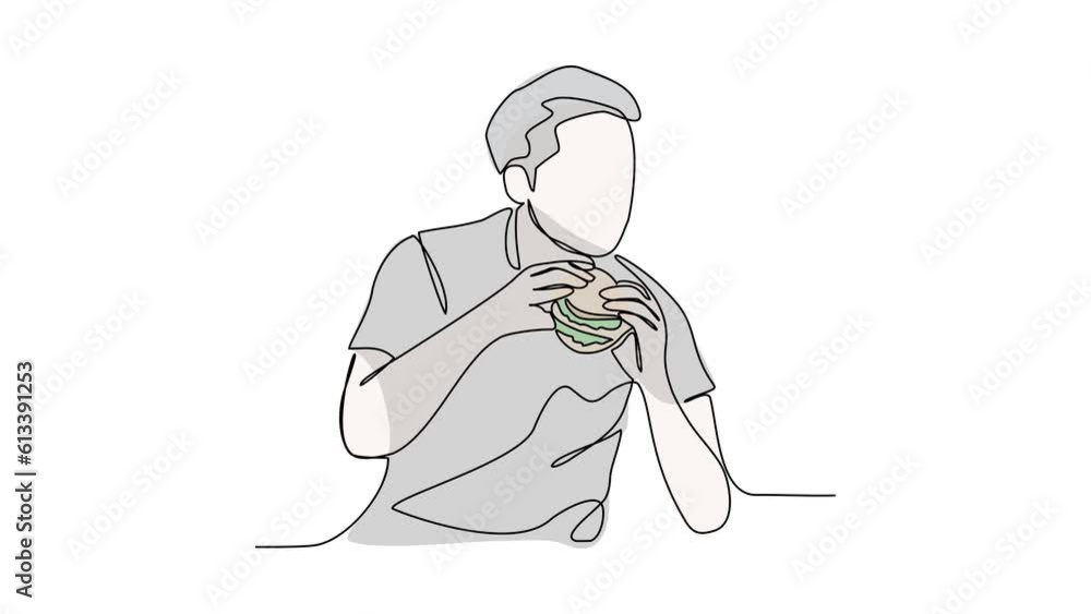 Animated self drawing of single continuous line draw for a people ...