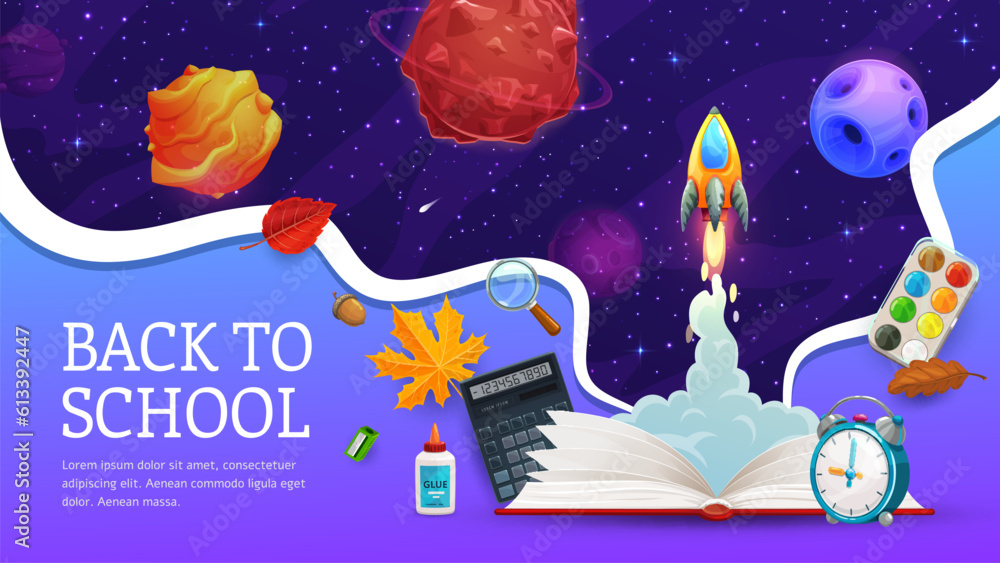 Space paper cut rocket launch, galaxy planets and school education ...