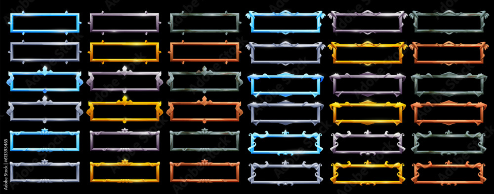 Avatar frames of golden, silver and ice, bronze, copper and metal ...