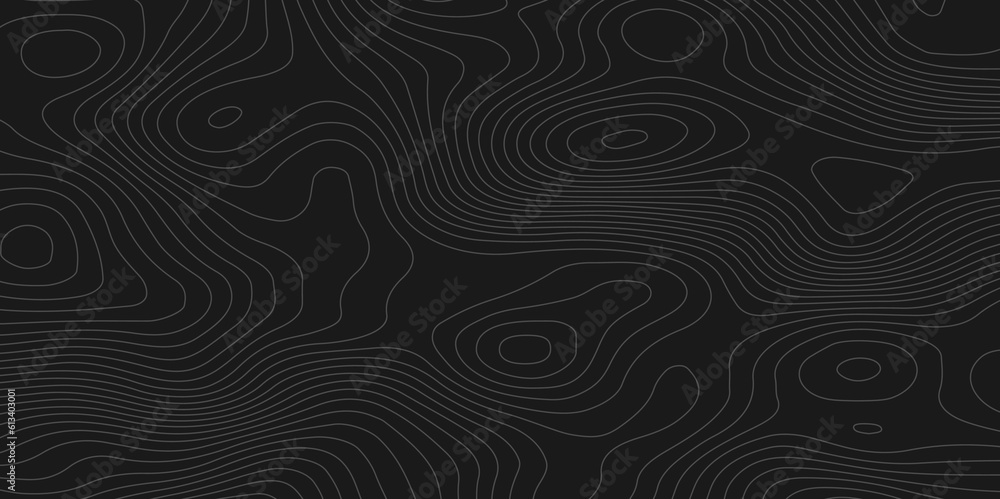 Abstract wave curved lines topographic contours map background ...