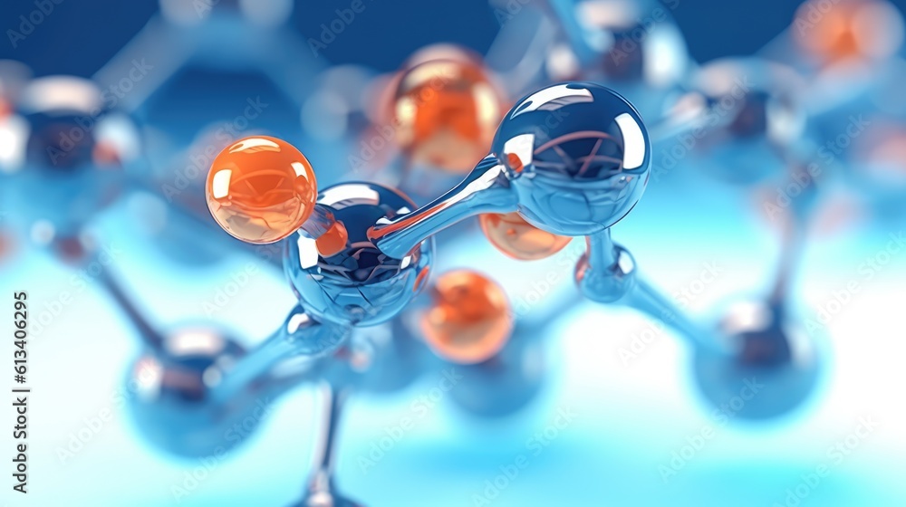 Science laboratory background, Atom molecular structure, 3D ...