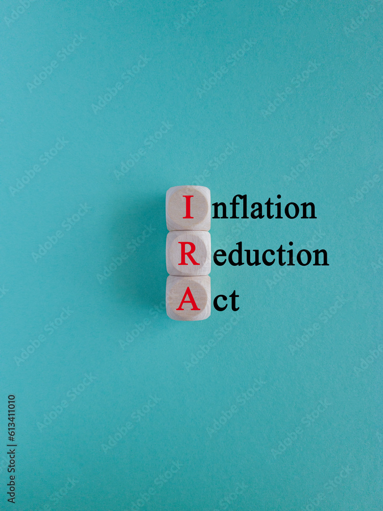 Fotka „IRA inflation reduction act symbol. Concept red words IRA ...