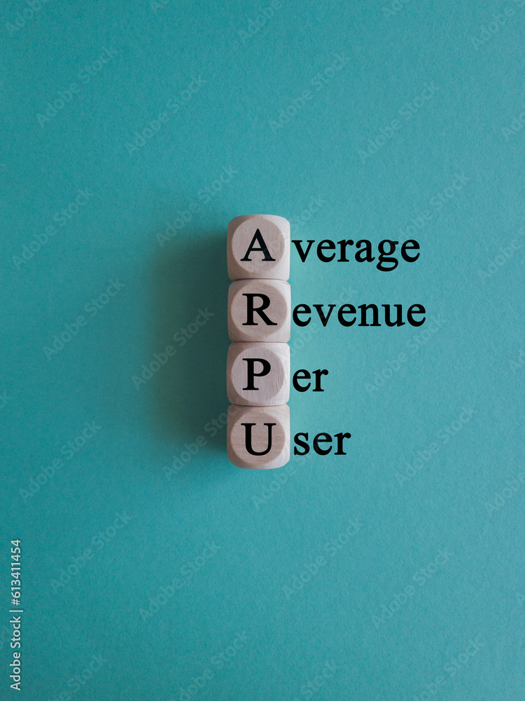 ARPU average revenue per user symbol. Concept words ARPU average ...