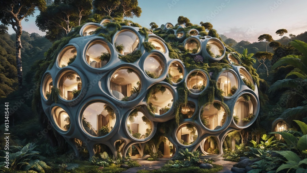 The Hive - Sci-fi futuristic brutalist architecture style building ...