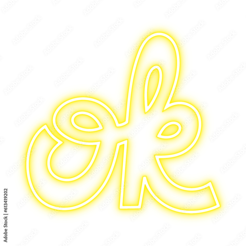 OK neon sign. Glowing signboard on transparent background. PNG sticker ...