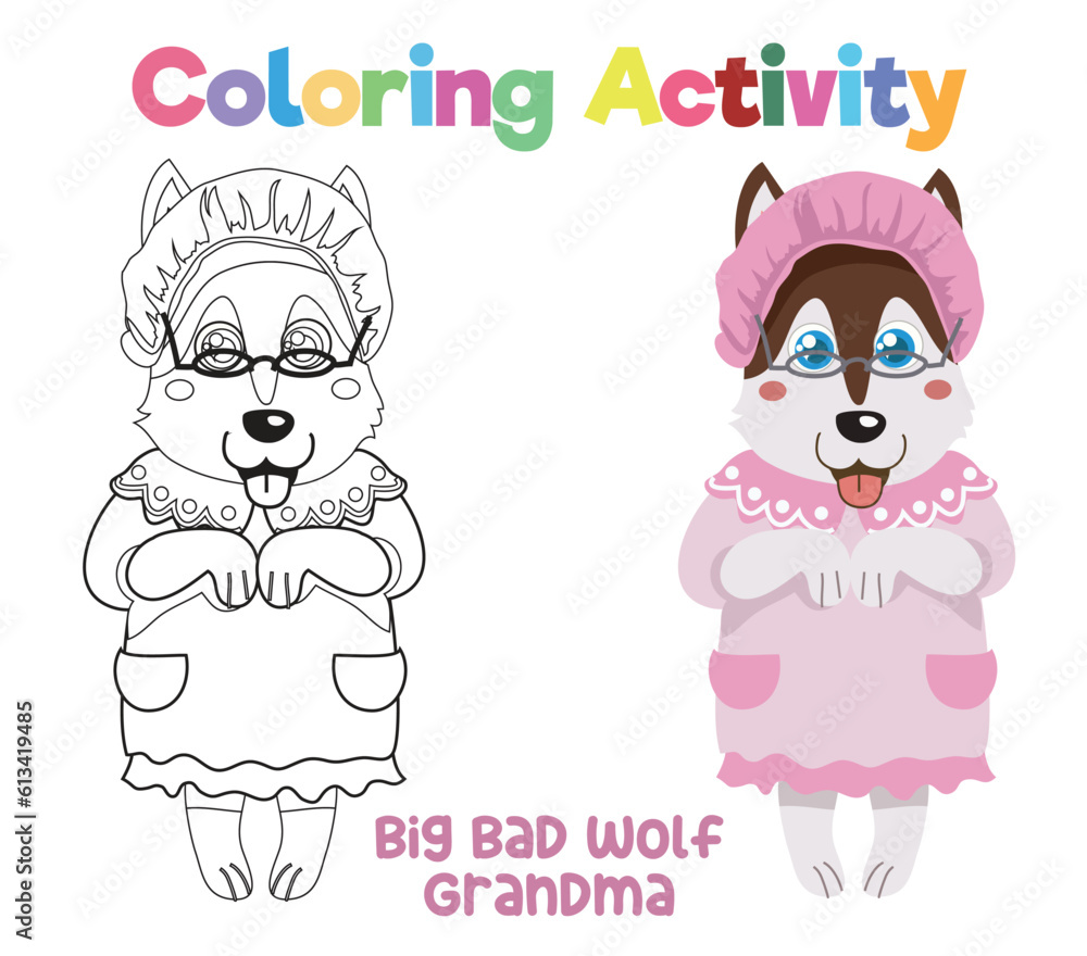 Coloring activity for kids a cute puppy in Halloween costume party the ...