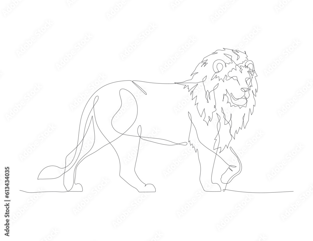 Lion line art. Lion abstract concept icon. Lion linear decorative ...