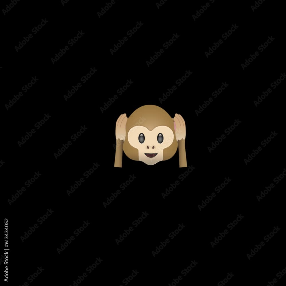 'Monkey hear' Animated Emoji with transparant alpha background, ready ...