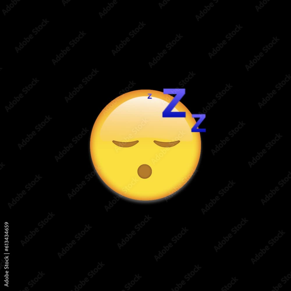 'Sleeping' Animated Emoji with transparant alpha background, ready to ...