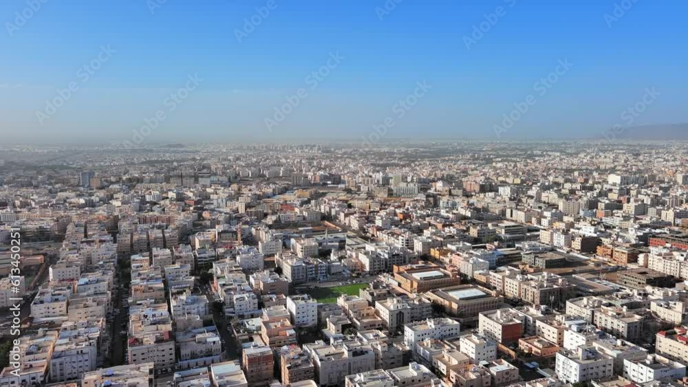 Medina, Saudi Arabia: Aerial view of famous city in Arabia, buildings ...
