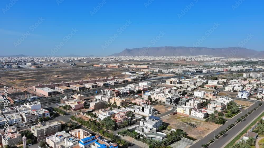 Medina, Saudi Arabia: Aerial view of famous city in Arabia, buildings ...