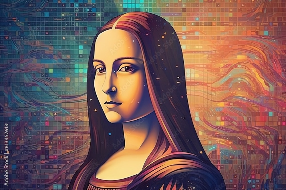 Retro - Futuristic Mona Lisa: Behold an artistic vision that merges the ...