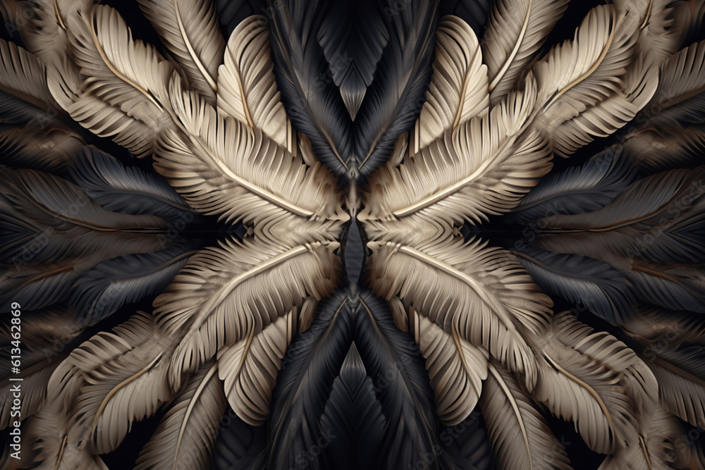A symmetrical feather background pattern texture, with feathers ...