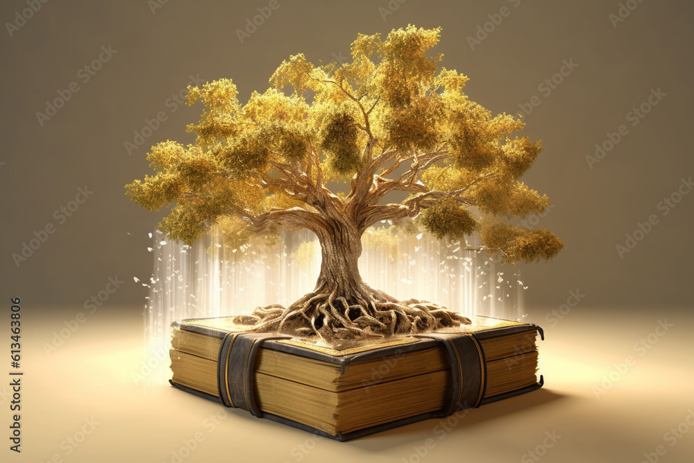 Bible as a tree, with its roots symbolizing the foundation of faith and ...