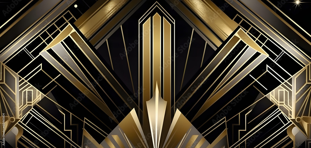 Abstract art deco. Great Gatsby 1920s geometric architecture background ...