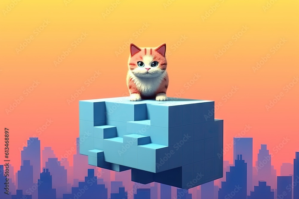 In a pixelated world, a cat becomes the protagonist of a retro video ...