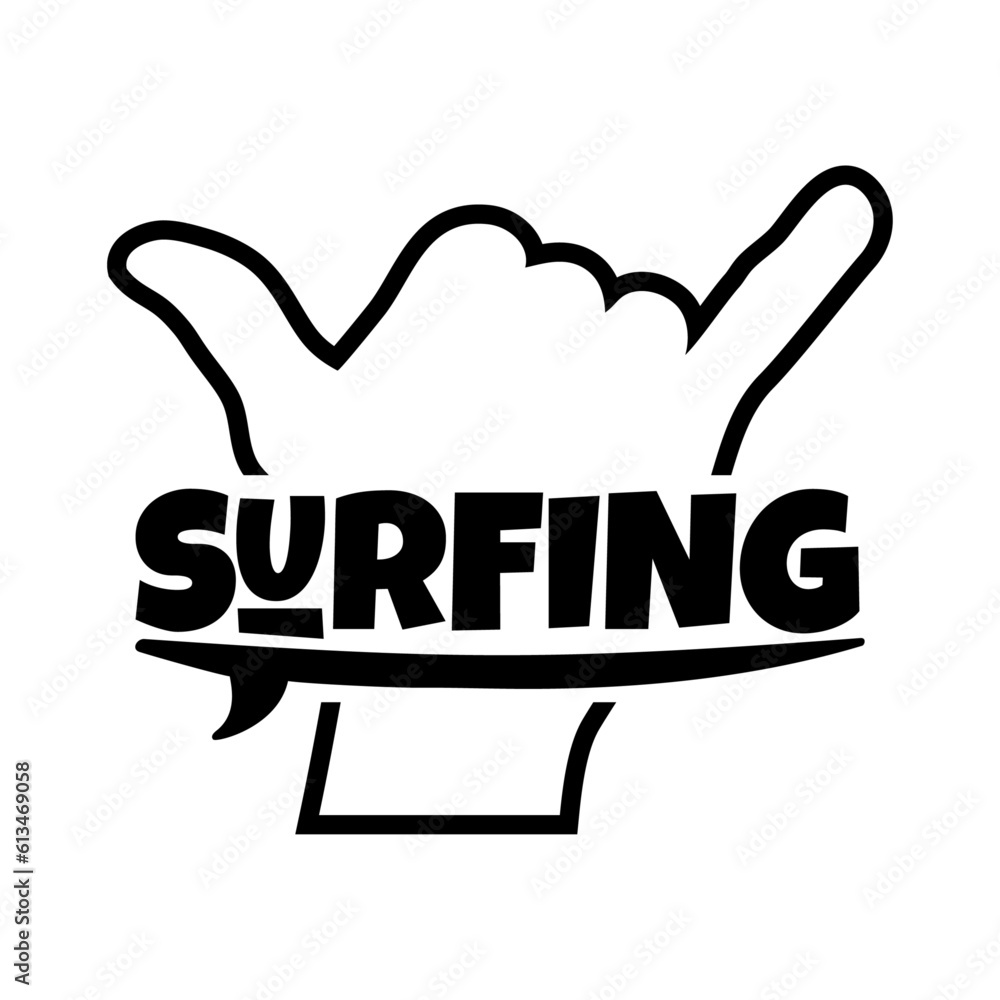 Stockvector Logo club de surf. Palabra surfing con letras estilo ...