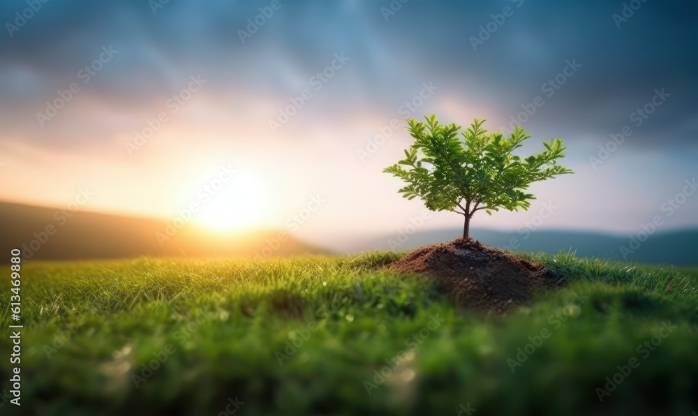 Tree growth Green Nature background, World Environment Day and Earth ...