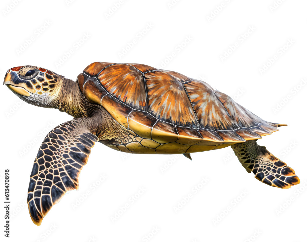 Sea turtle on the transparent background PNG. AI generative. Stock ...