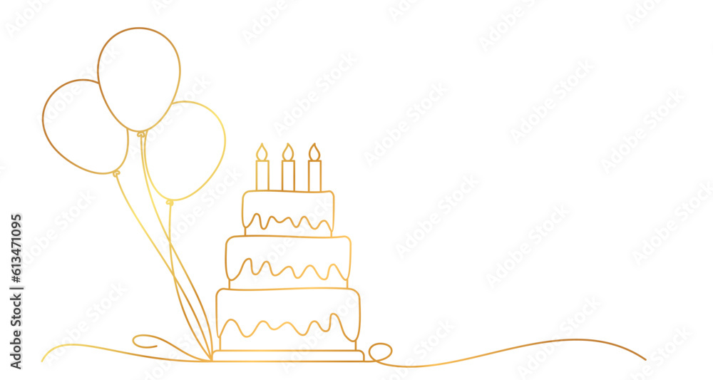 cake with balloon art style. birthday element vector eps 10 Stock ...