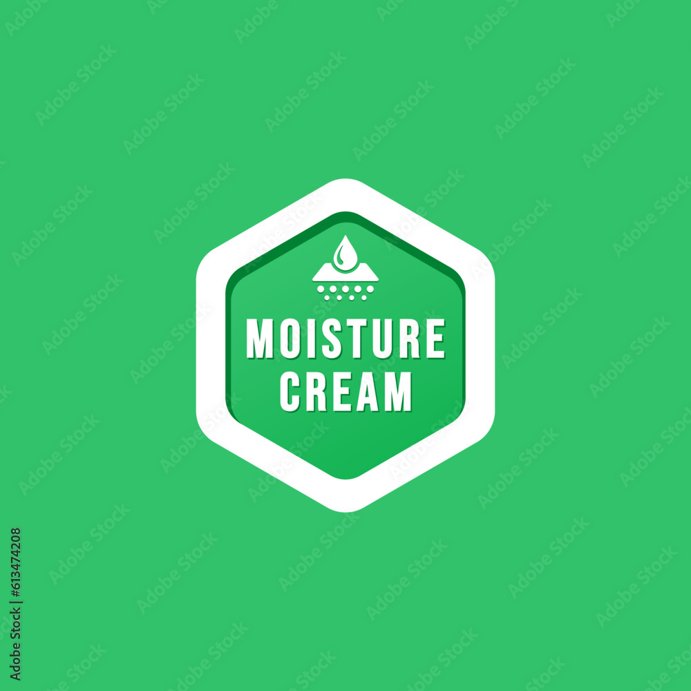 Moisture cream label or Moisture cream icon vector isolated in flat ...