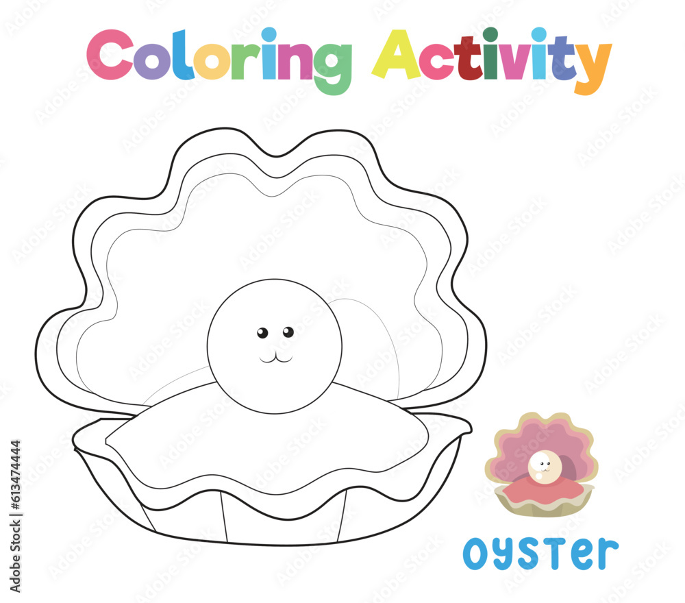 Coloring the oyster pearl the sea animal. Coloring sea animals ...