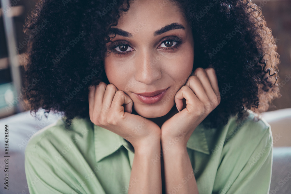 Cropped closeup photo portrait of lovely cute girlfriend touching ...