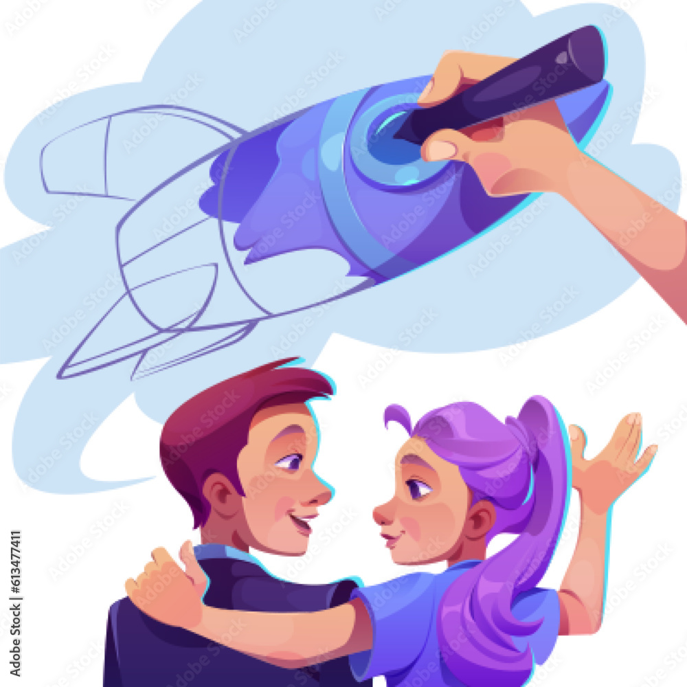 People discuss, drawing and communicate project. Happy designer woman ...