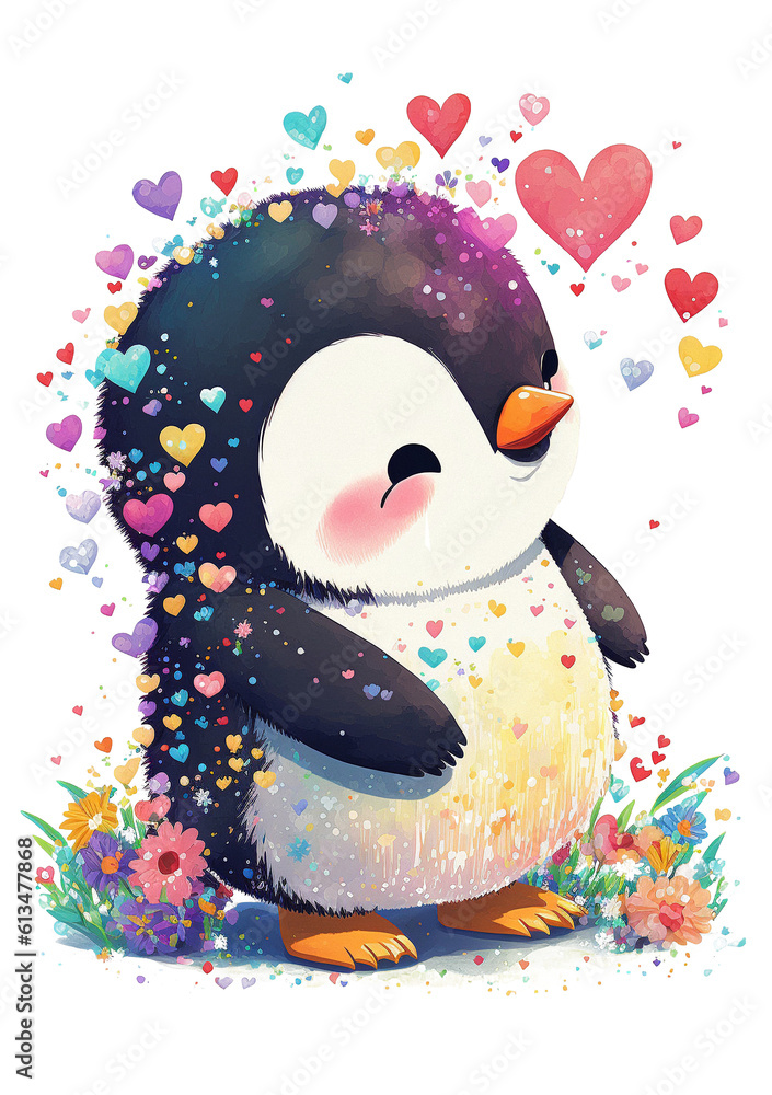 Baby Penguin Clipart Created with Generative AI Tools Stock ...