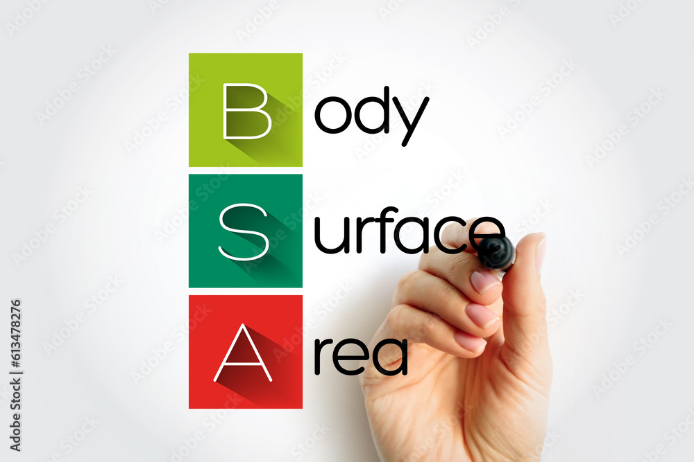 BSA Body Surface Area - measured or calculated surface area of a human ...
