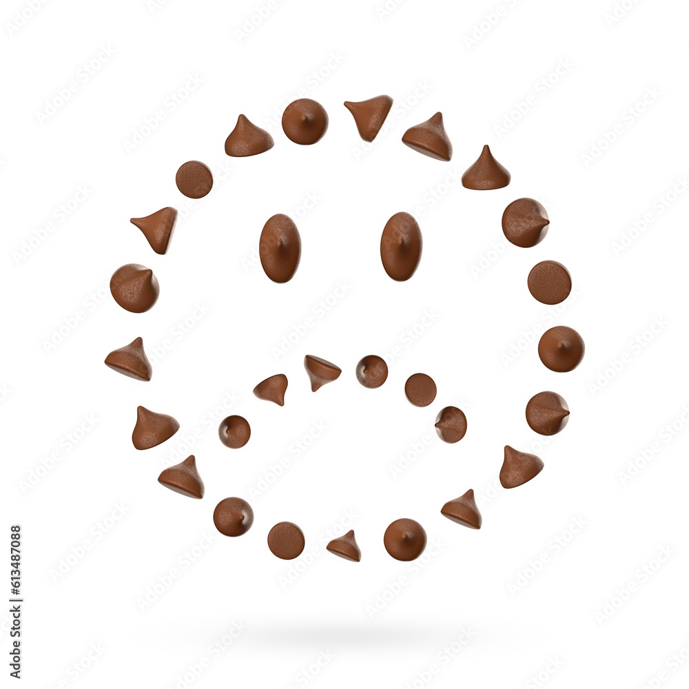 Chocolate chips, Choco Chip in sad Face, or emoji Stock Illustration ...