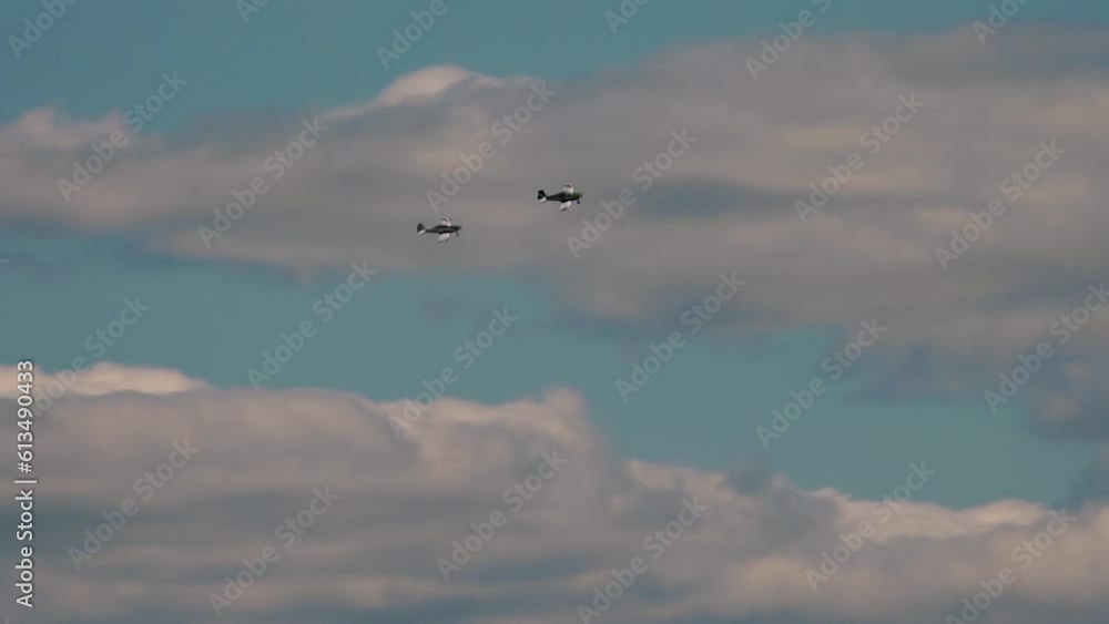 Private plane crash. A small plane during an aerobatic simulation ...