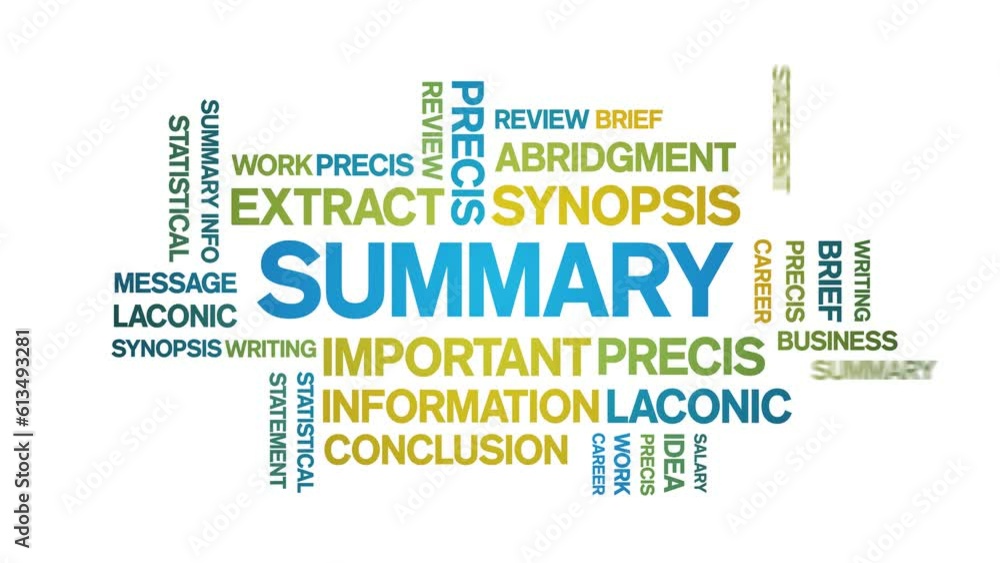 Summary Animated tag word cloud;text design animation kinetic ...