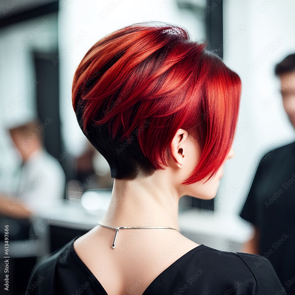 Short Red Haircut Stock Illustration Adobe Stock