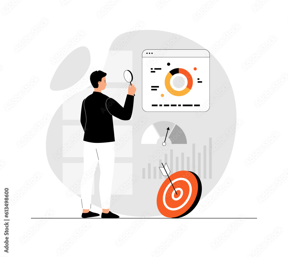 Benchmarking concept. Benchmark business development. Analysis ...