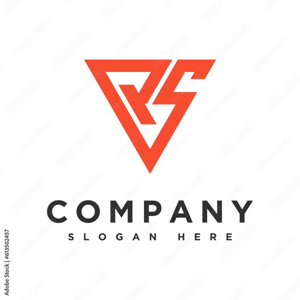 letter RS and triangle logo icon and vector Stock Vector | Adobe Stock