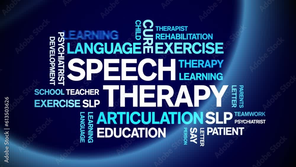 Speech Therapy animated tag word cloud;text design animation kinetic ...