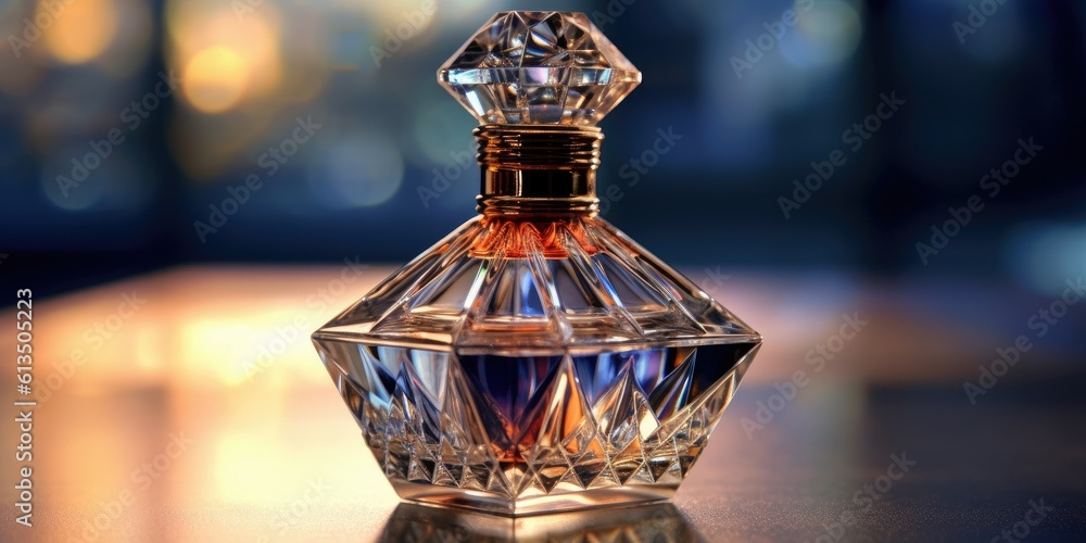 Crystal Perfume Bottle: Refraction of Light - AI Generated Stock ...