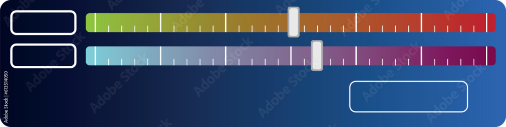 scrollbar, vector illustration. Volume, brightness. Panel slider bar ...