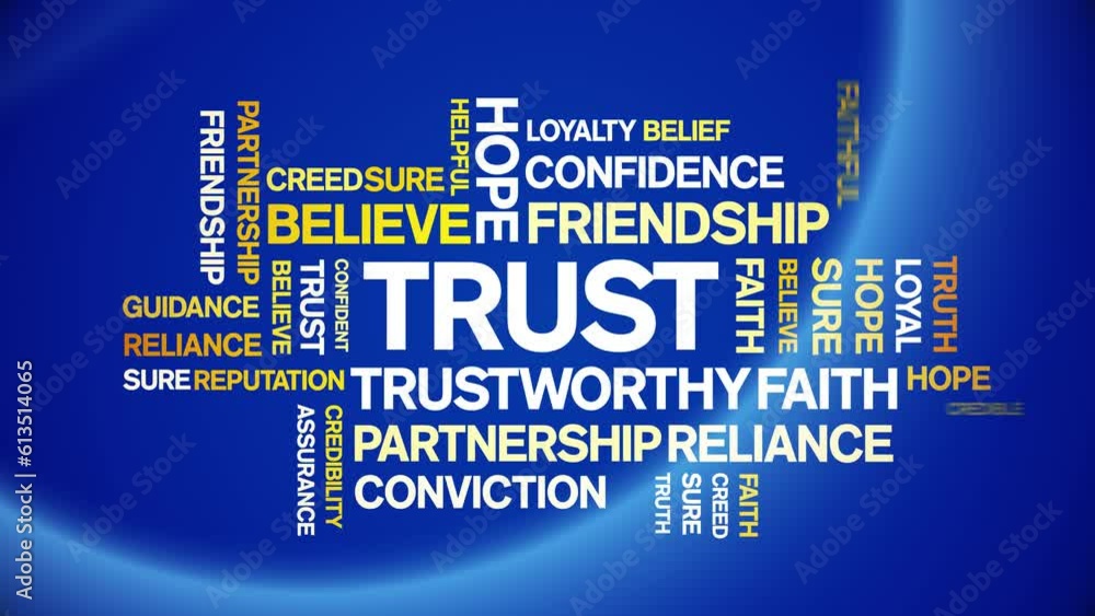Trust animated tag word cloud;text design animation kinetic typography ...