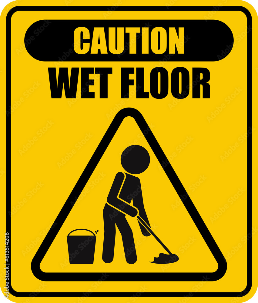 Printable safety sign stickman moping floor with water icon for safety ...
