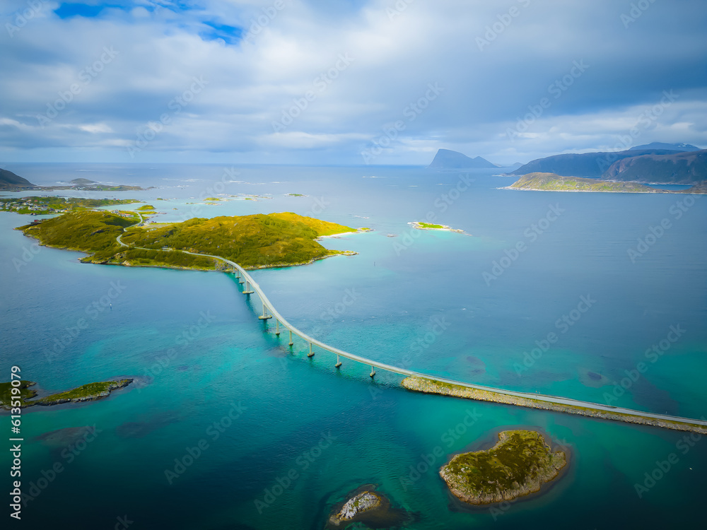Norwegian sea aerial view over Sommarøy arctic beach, Norway. Day in ...