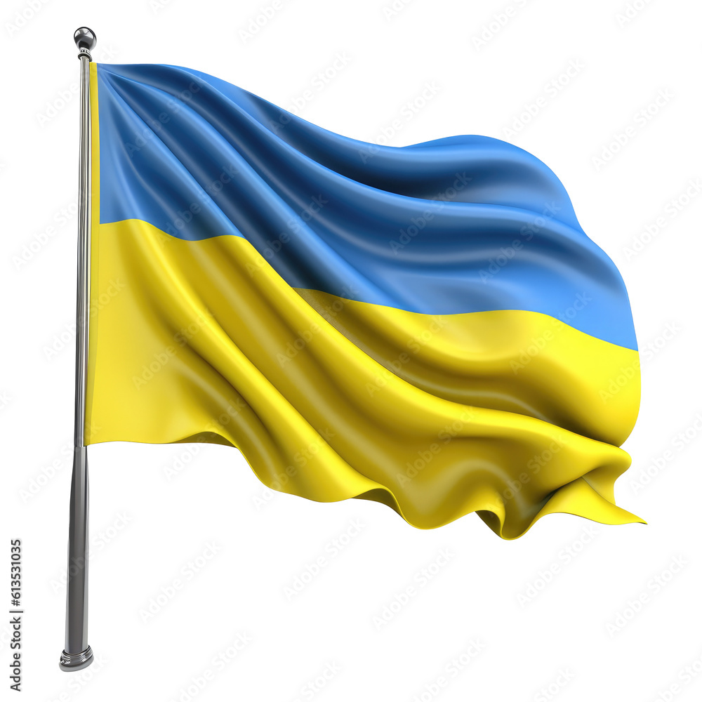 Ukrainian flag isolated on white, transparent background, PNG ...