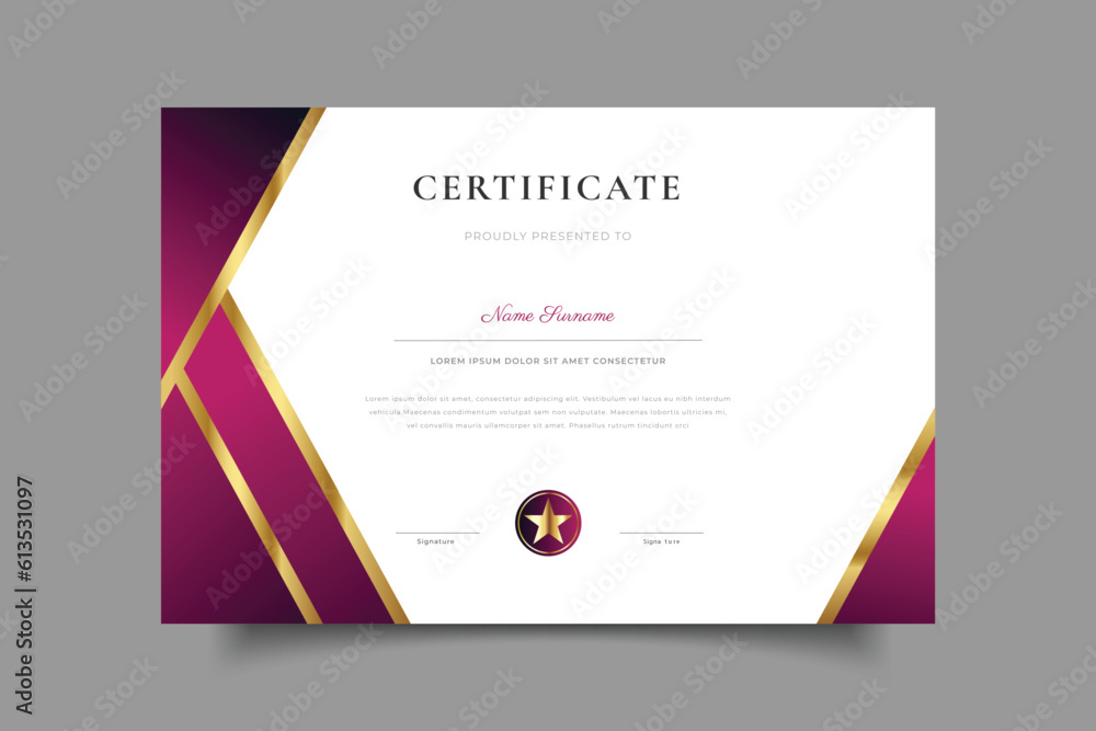 certificate template design Stock Vector | Adobe Stock